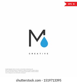Letter M Drop Water Logo Icon Stock Vector (Royalty Free) 1519713395 ...