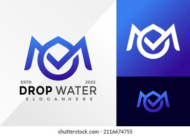 Letter M Drop Water Logo Design Stock Vector (Royalty Free) 2116674755 ...