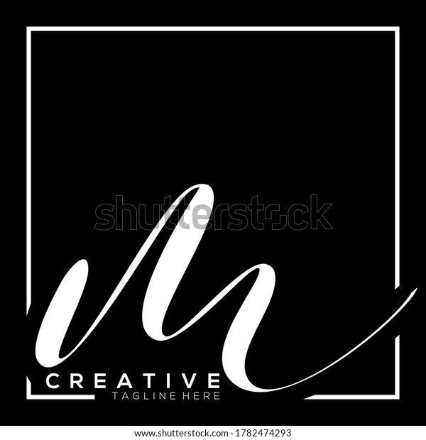 Letter M Dynamic White Typography Logo Stock Vector (Royalty Free ...