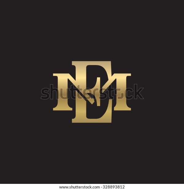 Letter M E Monogram Golden Logo: vector de stock (libre de regalías ...