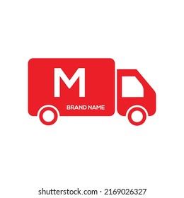 Letter M Express Delivery Logo Truck Stock Vector (Royalty Free ...