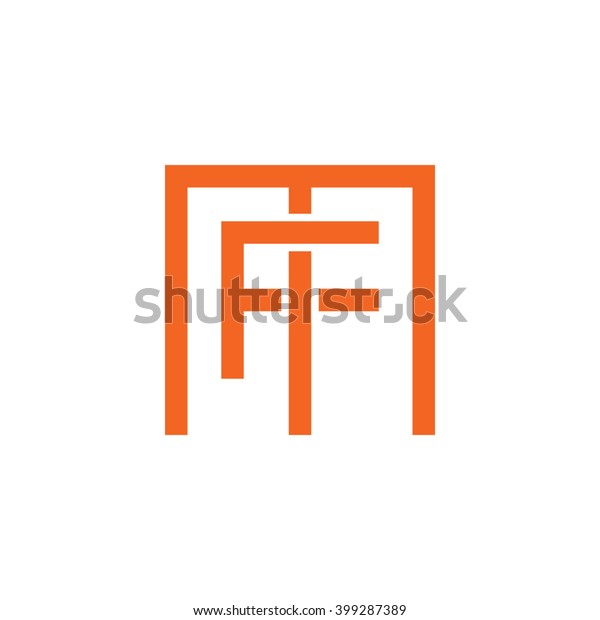 Letter M F Monogram Square Shape Stock Vector (Royalty Free) 399287389 ...
