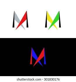 Letter M Flag Shape Stock Vector (Royalty Free) 301830176 | Shutterstock