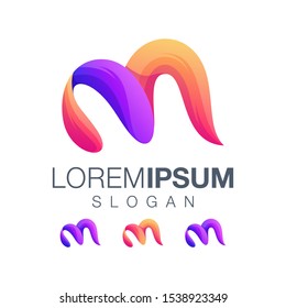 Letter M Gradient Color Logo Design Stock Vector (Royalty Free ...