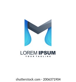 Letter M Gradient Color Logo Design Stock Vector (Royalty Free ...