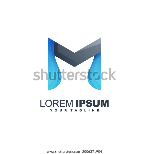 Letter M Gradient Color Logo Design Stock Vector (Royalty Free ...