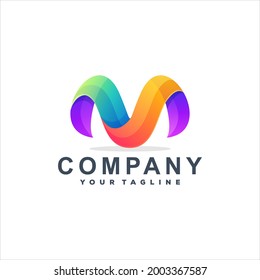 Letter M Gradient Logo Design Stock Vector (Royalty Free) 2003367587 ...