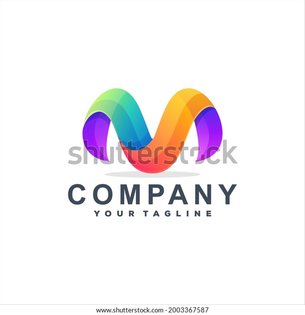Letter M Gradient Logo Design Stock Vector (Royalty Free) 2003367587 ...