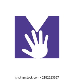 Letter M Hand Logo Concept Hand Stock Vector (Royalty Free) 2182323867 ...