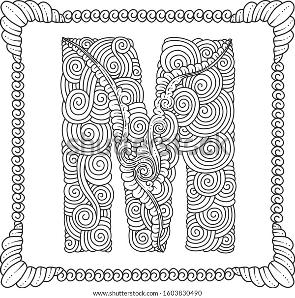 Letter M Handdrawn Sketch Vectors Alphabet Stock Vector (Royalty Free ...