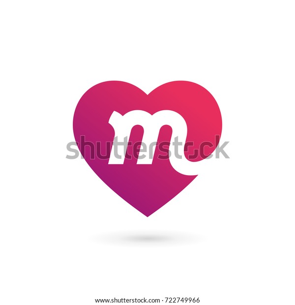 Letter M Heart Logo Icon Design Stock Vector (Royalty Free) 722749966 ...