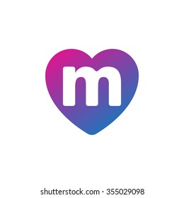 Letter M Heart Shape Icon Logo Stock Vector (Royalty Free) 355029098 ...