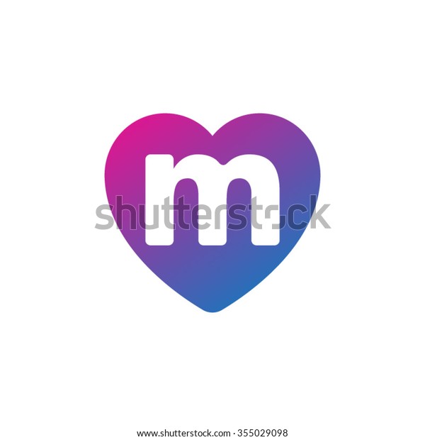 Letter M Heart Shape Icon Logo Stock Vector (Royalty Free) 355029098 ...