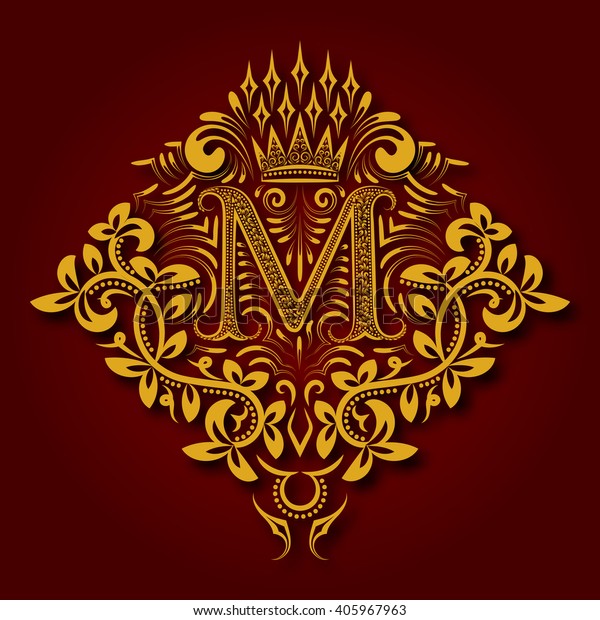 Letter M Heraldic Monogram Coats Arms Stock Vector (Royalty Free ...