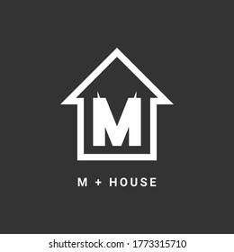Letter M Home Icon Combination Logo Stock Vector (Royalty Free ...