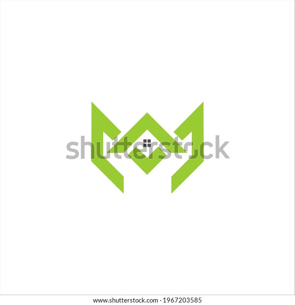 Letter M Home Logo Design Vector: vector de stock (libre de regalías ...