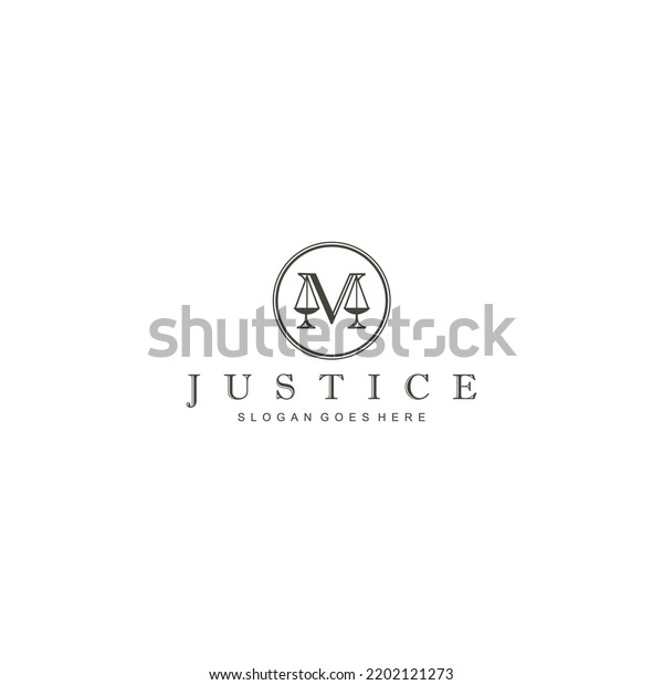 Letter M Justice Logo Vector Combination Stock Vector (Royalty Free ...