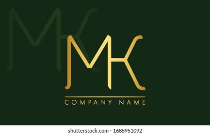 Letter M K Logo Mk Initials Stock Vector (Royalty Free) 1685951092