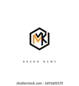 Letter M K Logo Mk Initials Stock Vector (Royalty Free) 1691605570