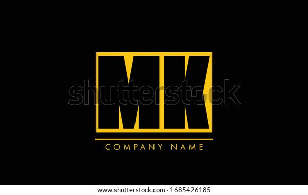 Letter M K Logo Mk Initials Stock Vector (Royalty Free) 1685426185
