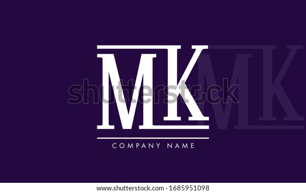 Letter M K Logo Mk Initials Stock Vector (Royalty Free) 1685951098 ...