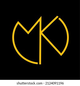 Letter M K Logo Simple Vector Stock Vector (Royalty Free) 2124091196 ...