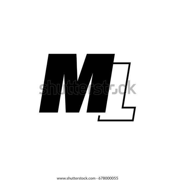 Letter M L Logo Overlapping Black Stock Vector (Royalty Free) 678000055 ...