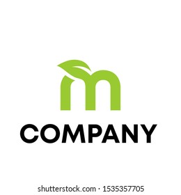 Letter M Leaf Unique Sign Vector Stock Vector (Royalty Free) 1535357705 ...