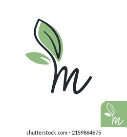 Letter M Leaves Logo Vector Design Stock Vector (Royalty Free ...