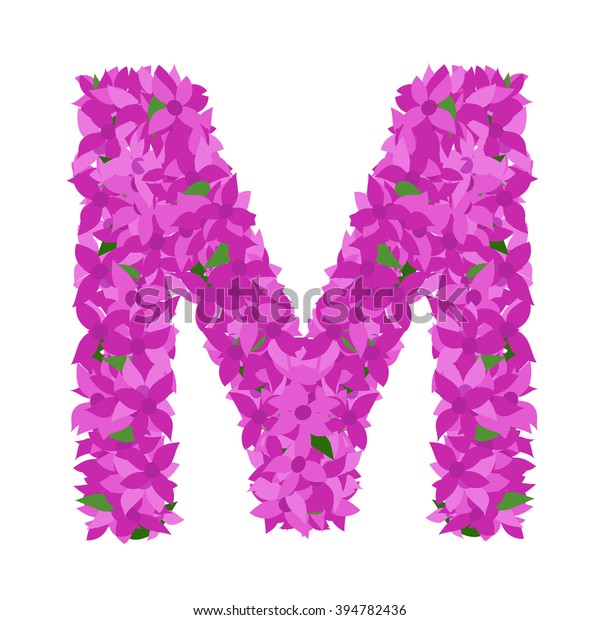 Letter M Lilac Flower Letter M Stock Vector (Royalty Free) 394782436