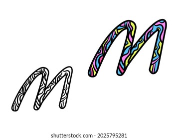 Letter M Line Art Vector Template Stock Vector (Royalty Free ...