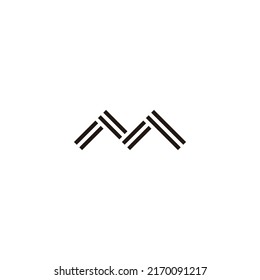 Letter M Lines Geometric Symbol Simple Stock Vector (Royalty Free ...