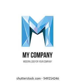 Letter M Logo Abstract Blue Stock Vector (Royalty Free) 549214246 ...