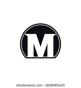 Letter M Logo Black Template Design Stock Vector (Royalty Free ...