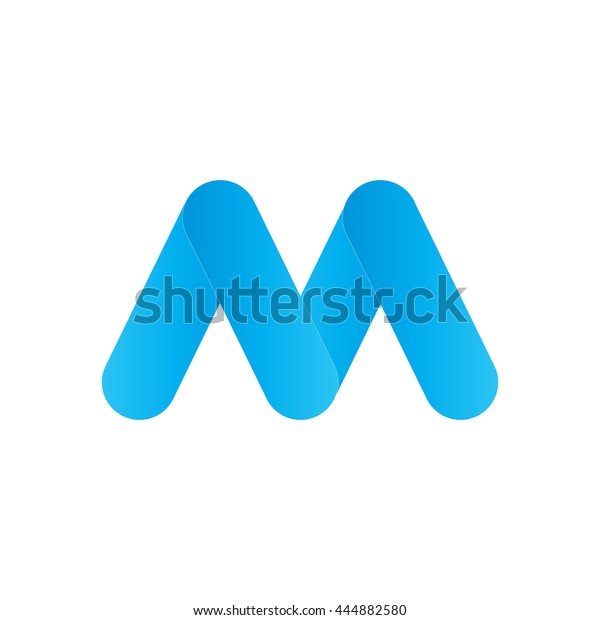Letter M Logo Blue Stock Vector (Royalty Free) 444882580 | Shutterstock