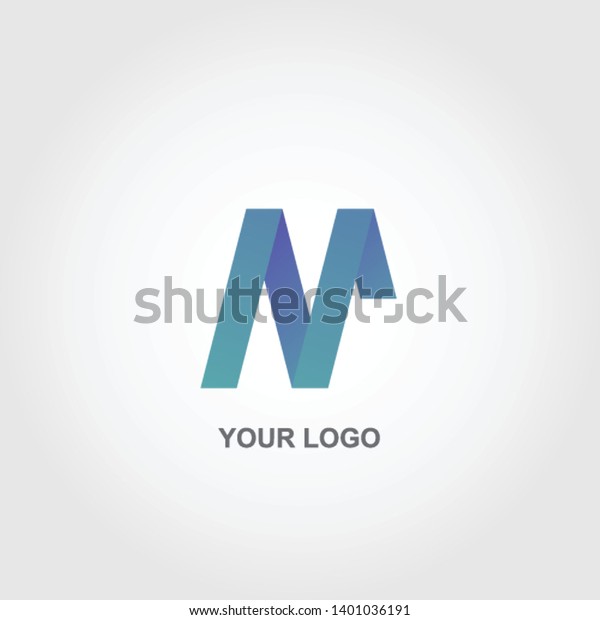 Letter M Logo Blue Gradation Color Stock Vector (Royalty Free ...