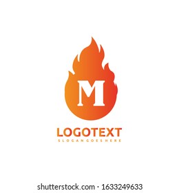 Letter M Logo Fire Flame Shapedesign Stock Vector (Royalty Free ...