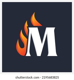 Letter M Logo Fire Flame Design Stock Vector (Royalty Free) 2195683825 ...