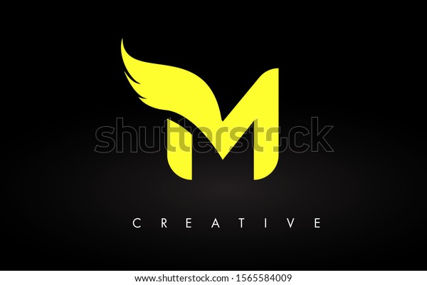 Letter M Logo Icon Yellow Colors Stock Vector (Royalty Free) 1565584009 ...