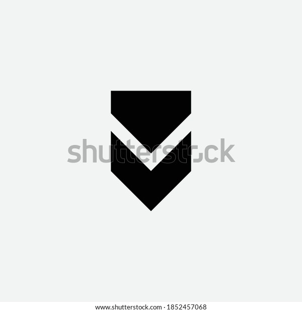 Letter M Logo Negative Space Emblem Stock Vector (Royalty Free ...