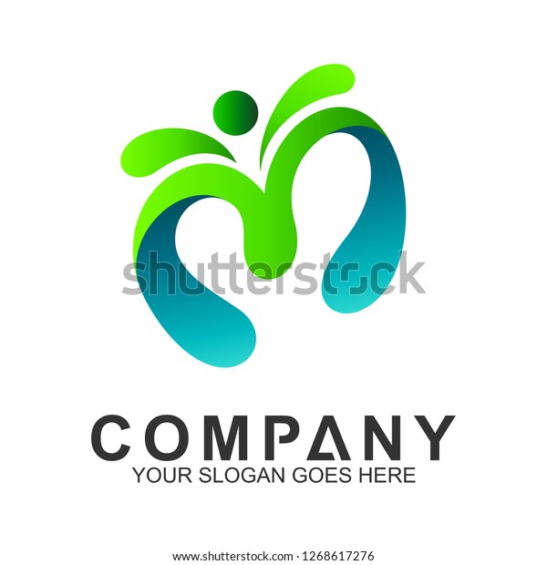 Letter M Logo People Shape Stock Vector (Royalty Free) 1268617276 ...