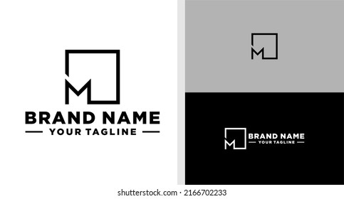 Letter M Logo Square Line Monogram Stock Vector (Royalty Free ...