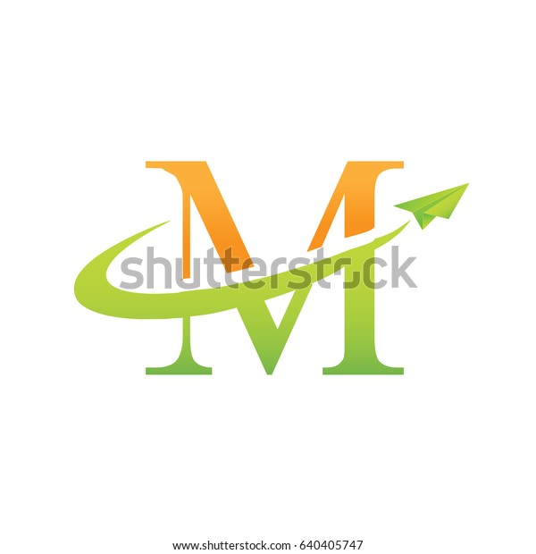 Letter M Logo Swash Paper Airplane: เวกเตอร์สต็อก (ปลอดค่าลิขสิทธิ์ ...