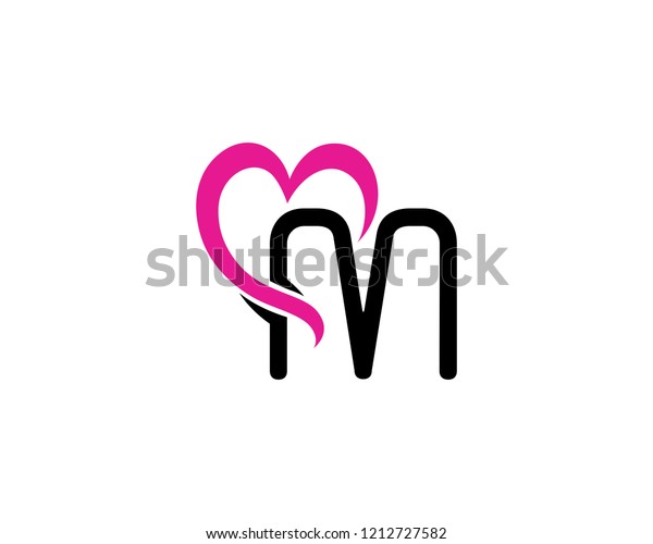 Letter M Love Logo Template Design Stock Vector (Royalty Free ...