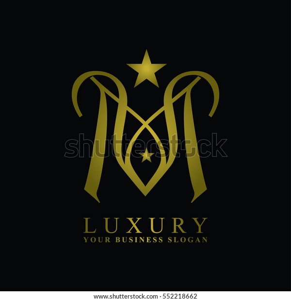 Letter M Luxury Logo Design Stock Vector (Royalty Free) 552218662