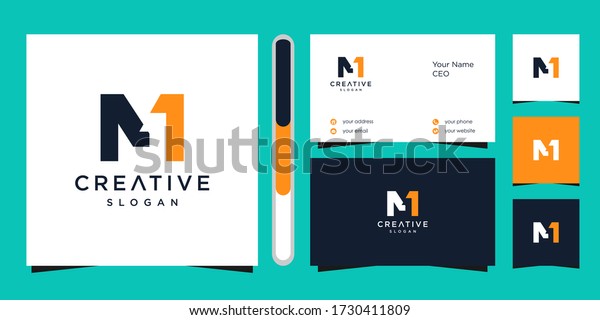 Letter M M1 Logo Design Vector Stock Vector (Royalty Free) 1730411809