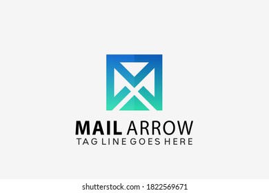 Letter M Mail Arrow Logo Design Stock Vector (Royalty Free) 1822569671 ...