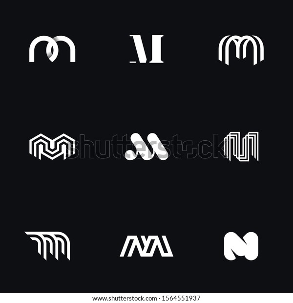 Letter M Minimal Line Logos Original Stock Vector (Royalty Free) 1564551937