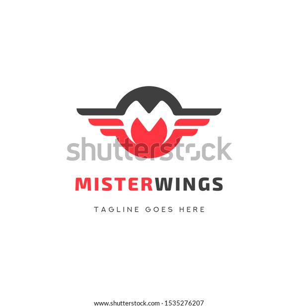 Letter M Mister Wings Logo Icon Stock Vector (Royalty Free) 1535276207 ...