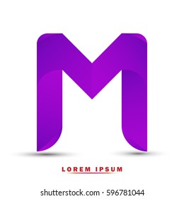 Paper Cut Letter M Realistic 3d Stock Vector (Royalty Free) 1150993901